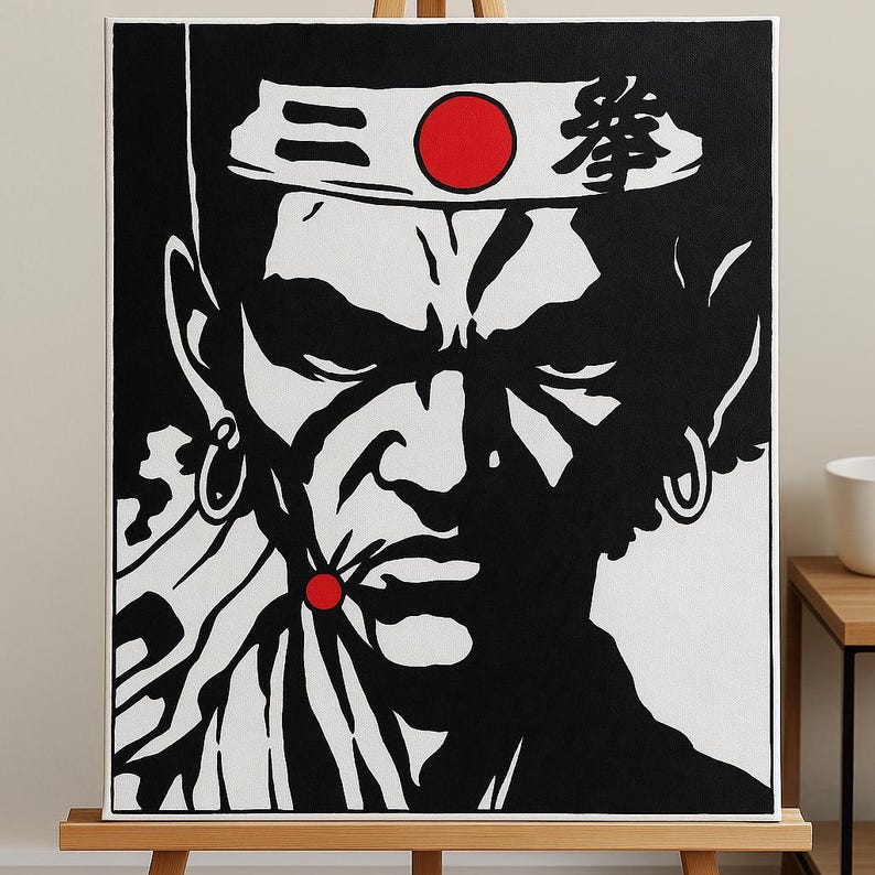 Afro Samurai Wall Art – Custom Hand-painted Anime Canvas – Urban Art ...