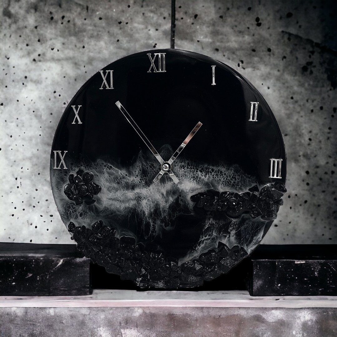 Wall Clock Decorated With Natural Stones Modern Decor Made of - Etsy