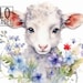 Lamb With Flowers Clipart, 10 High Quality Jpgs, Watercolor Clipart ...