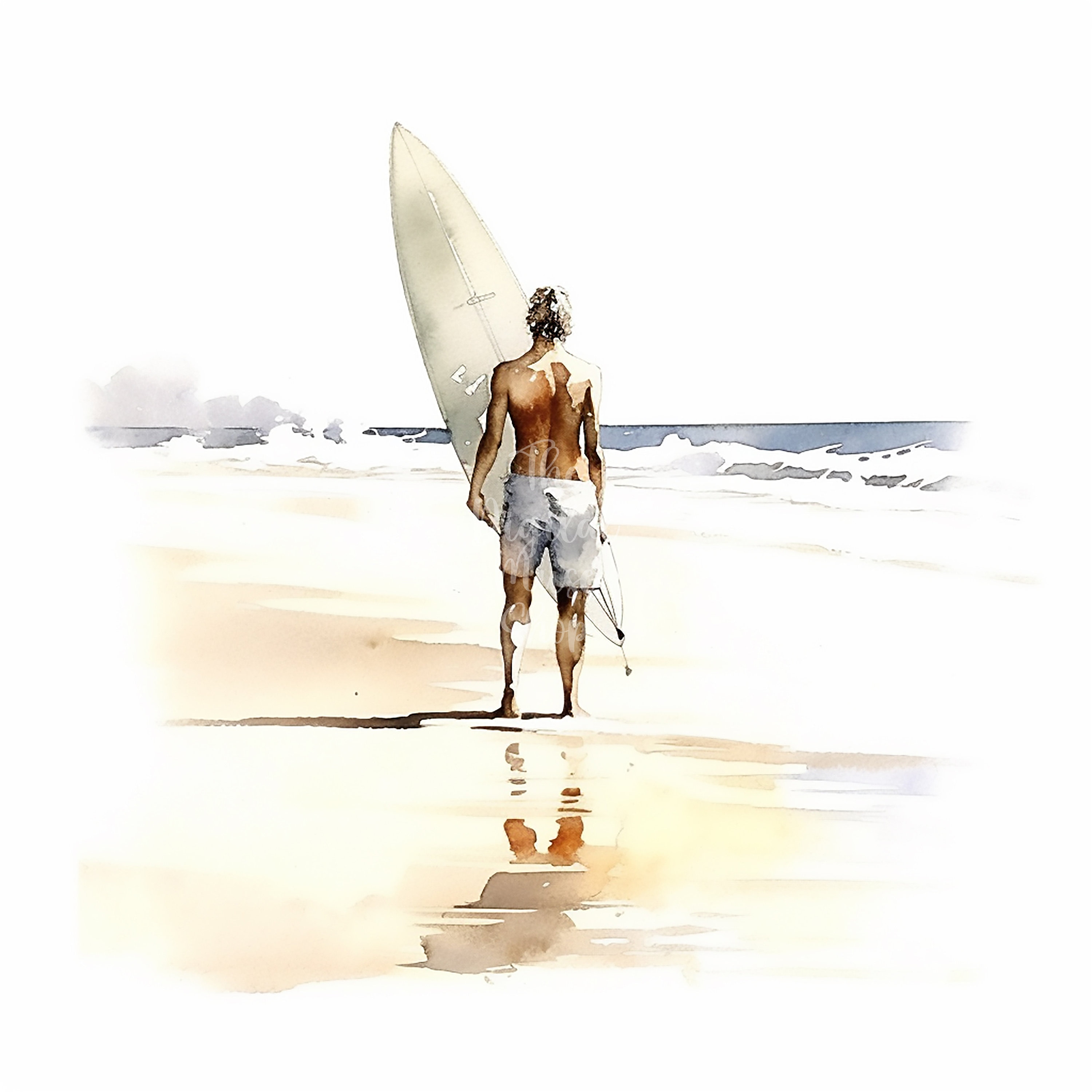 Surfer Clipart Watercolor Surfing Clip Art Bundle Beach Illustration ...