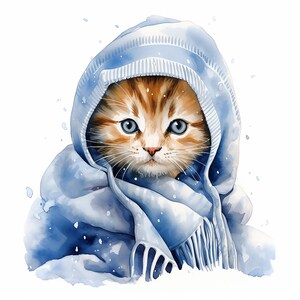 Winter Kitten Clipart Snow Clipart Winter Clipart Winter Clip Art Cats ...