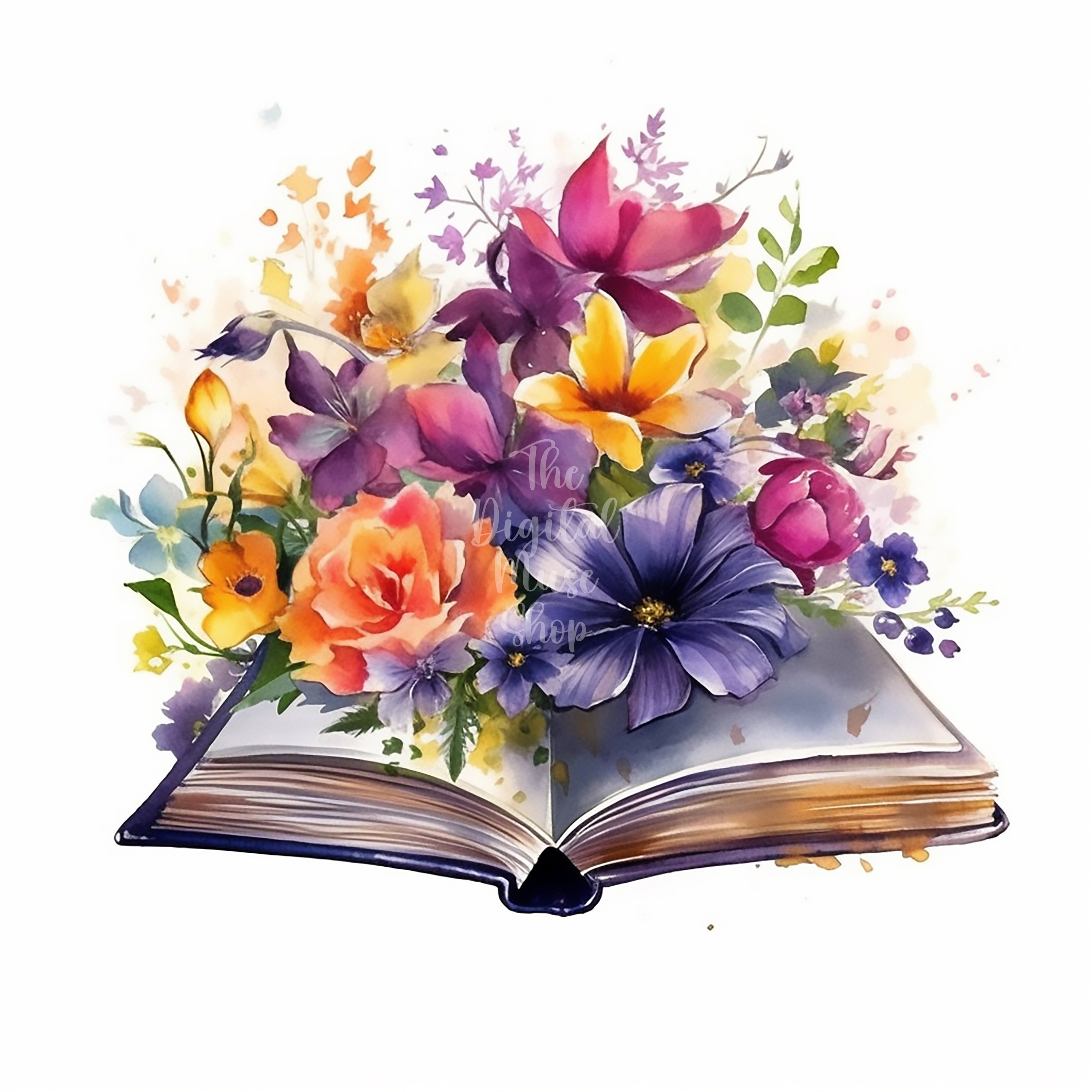 Magical Books Clipart, 12 High Quality Jpgs , Watercolor Clipart ...