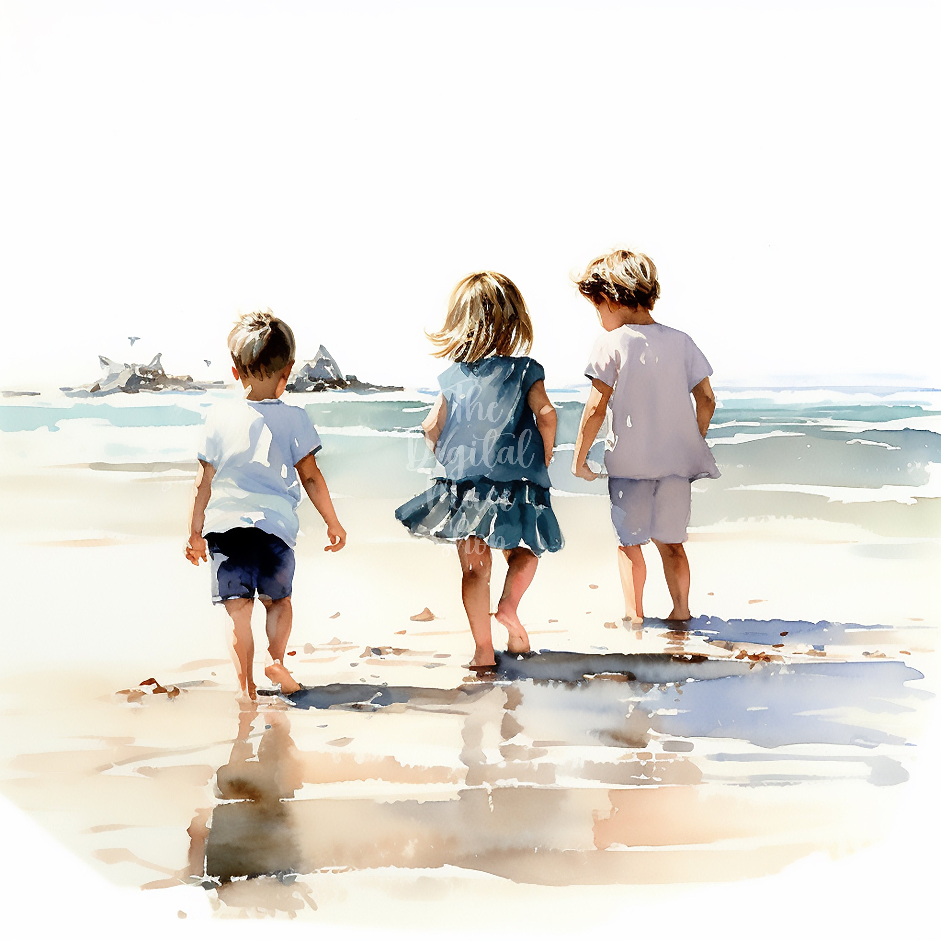 Kids at the Beach Clipart Kids Clipart Children Clipart Summer Vacation ...