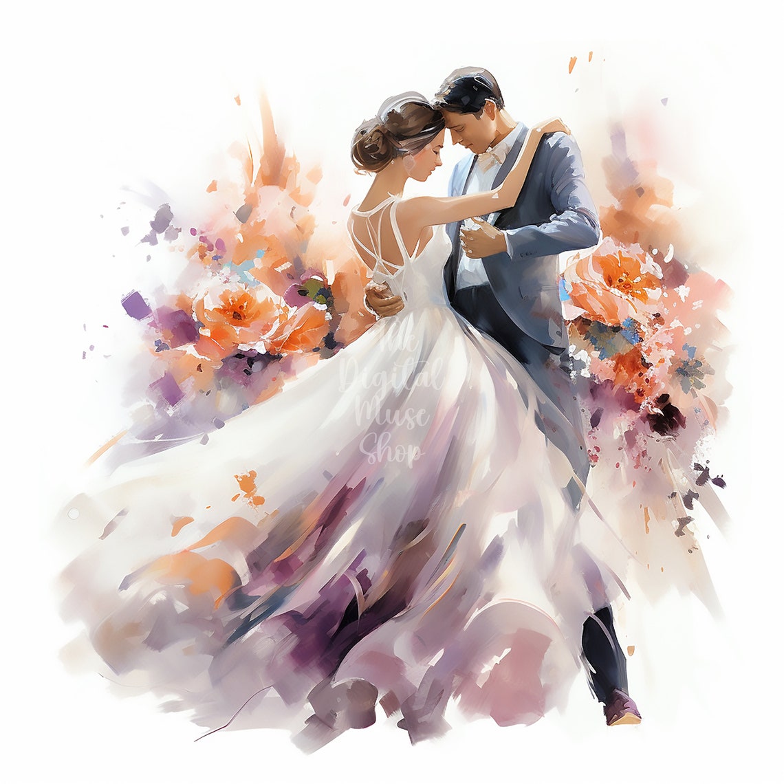 Wedding Dance Clipart 10 High Quality Jpgs Wedding Clipart Watercolor ...
