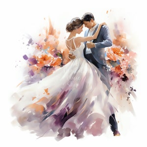 Wedding Dance Clipart 10 High Quality Jpgs Wedding Clipart Watercolor ...