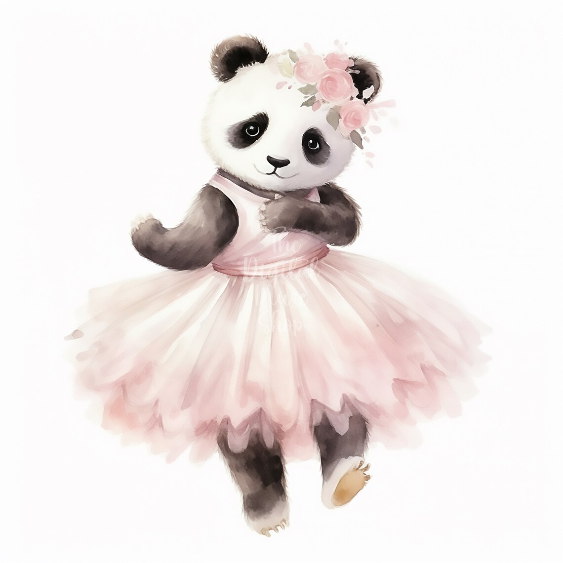 Nursery Ballerina Clipart Panda Illustration Nursery Art - Etsy