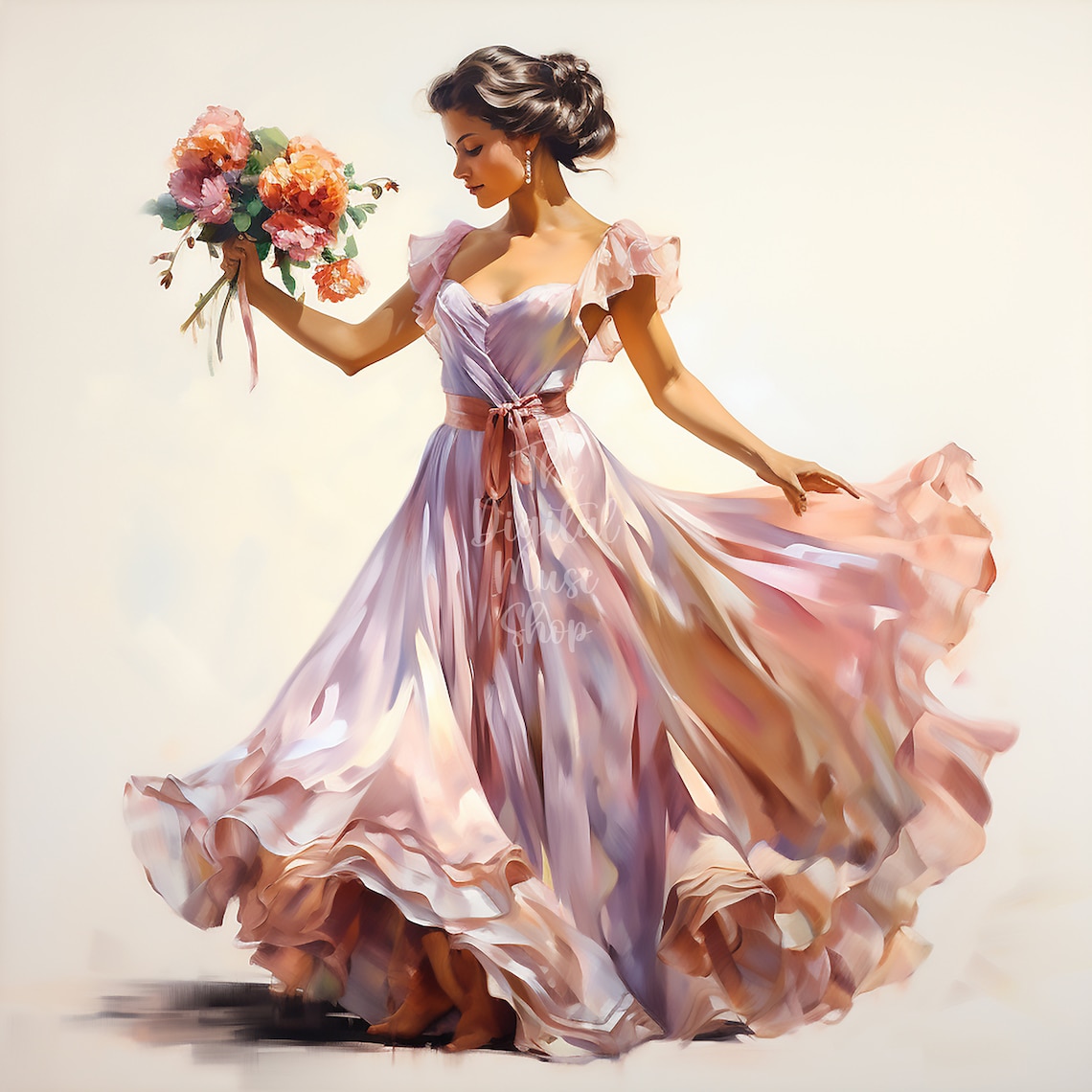 Dancing Clipart Flower Clipart Watercolor Clipart Clip Art Bundle Clip ...