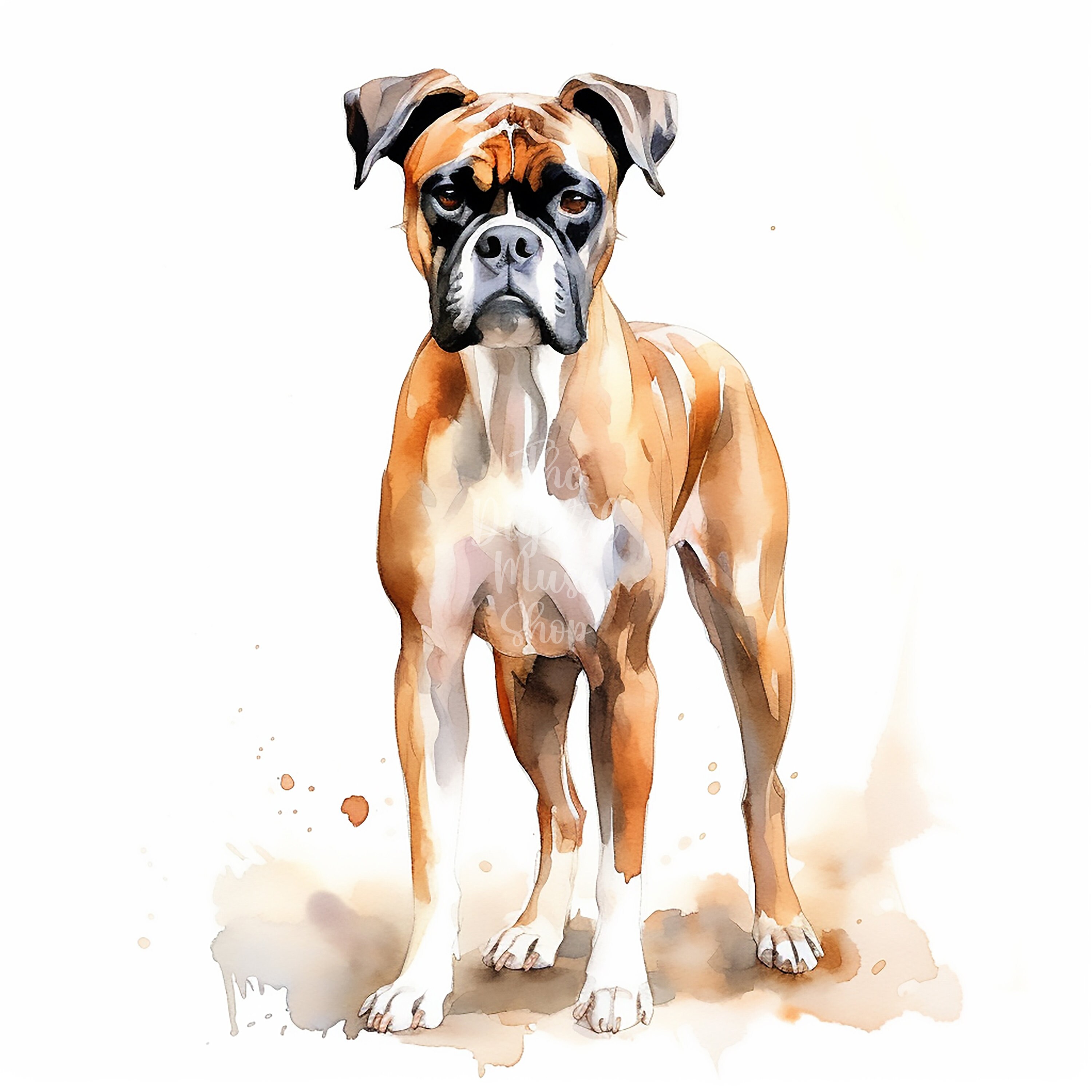 Boxer Clipart 10 High Quality Jpgs Watercolor Clipart Clip - Etsy