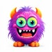 Cute Neon Fluffy Monsters Clipart, Nursery Clipart Digital Paper Craft ...