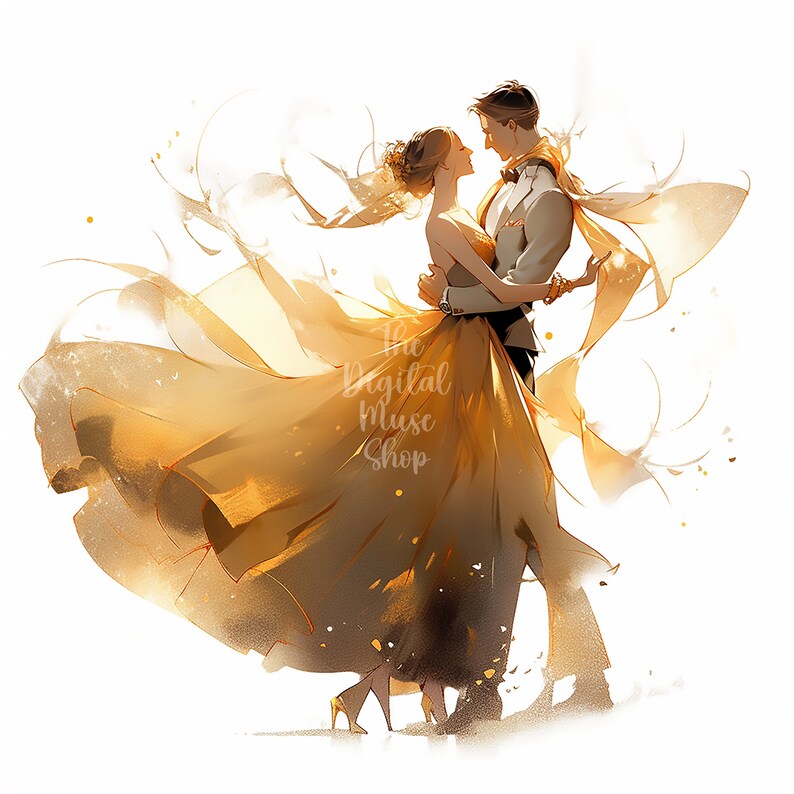 Gold Wedding Dance Clipart 10 High Quality Jpgs Wedding Clipart Set ...