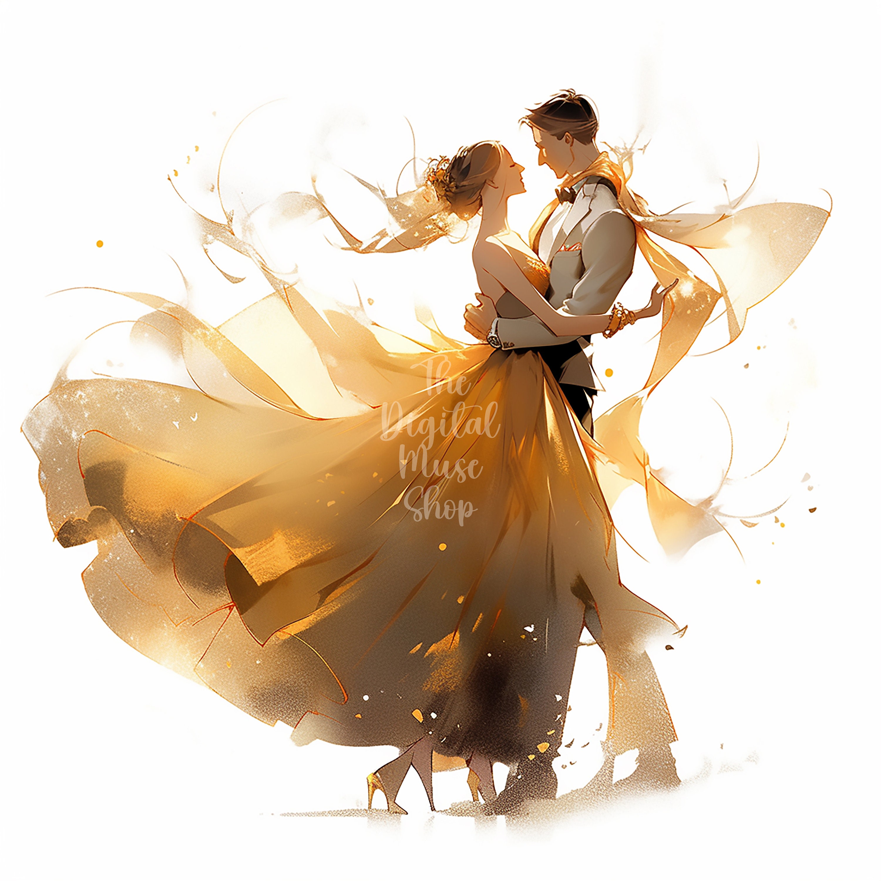 Gold Wedding Dance Clipart 10 High Quality Jpgs Wedding Clipart Set ...