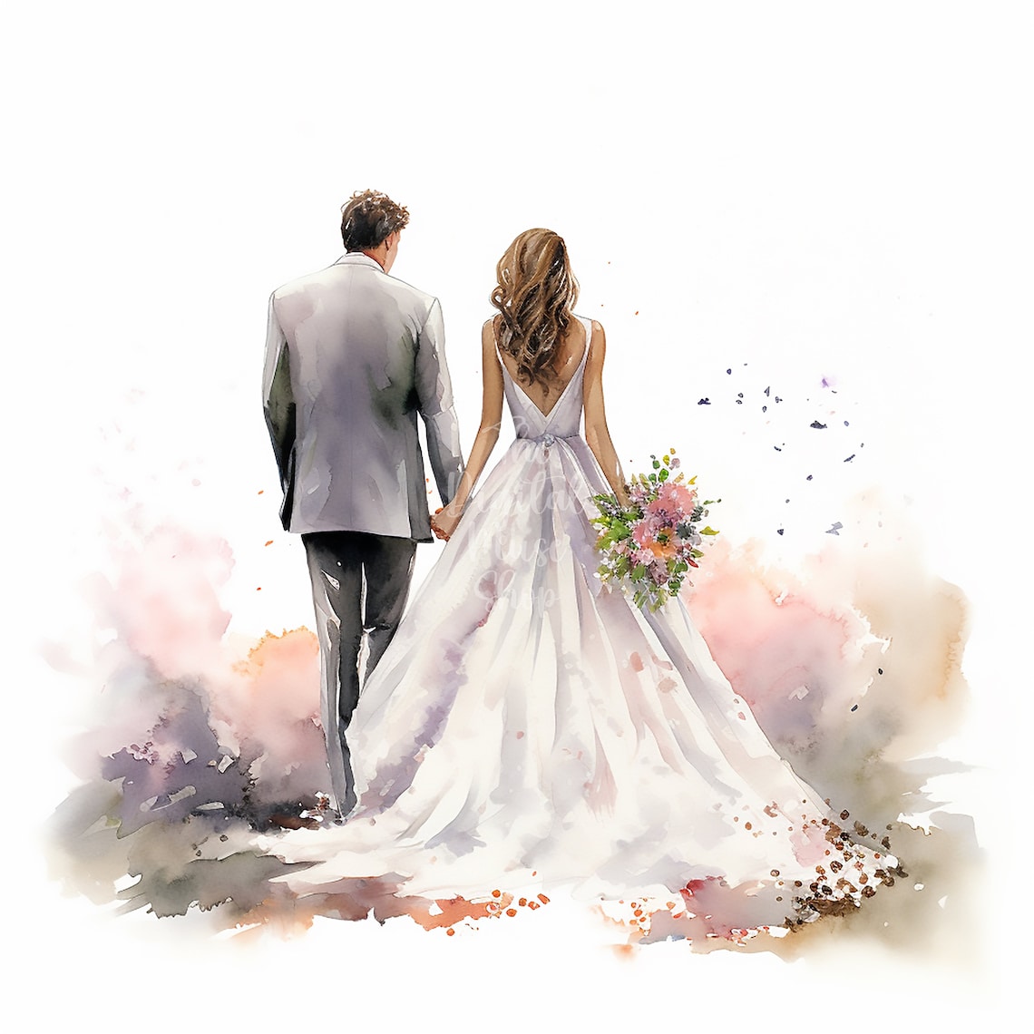 Bride and Groom Clipart, 12 High Quality Jpgs, Wedding Clipart ...