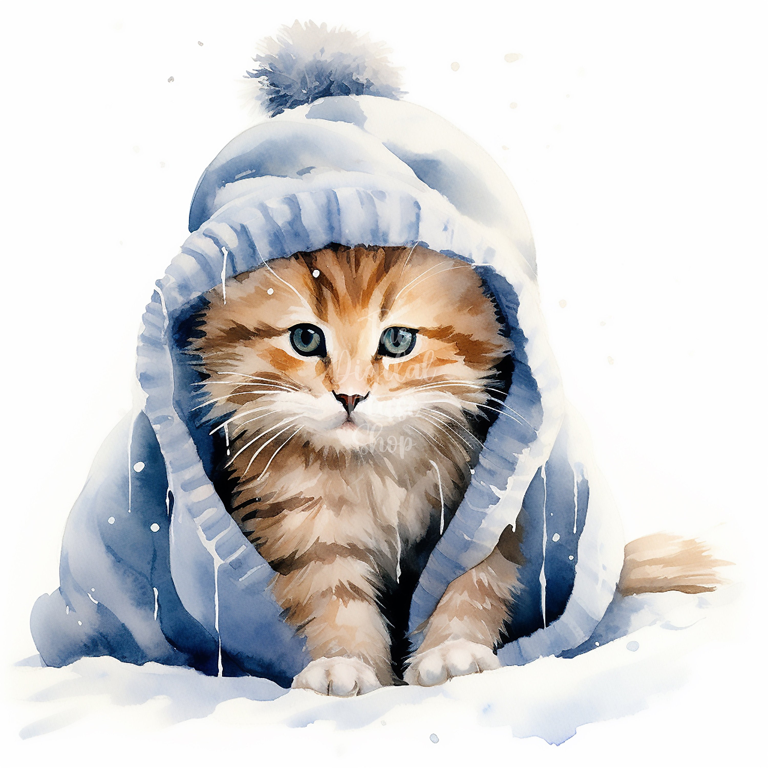 Winter Kitten Clipart Snow Clipart Winter Clipart Winter Clip Art Cats ...