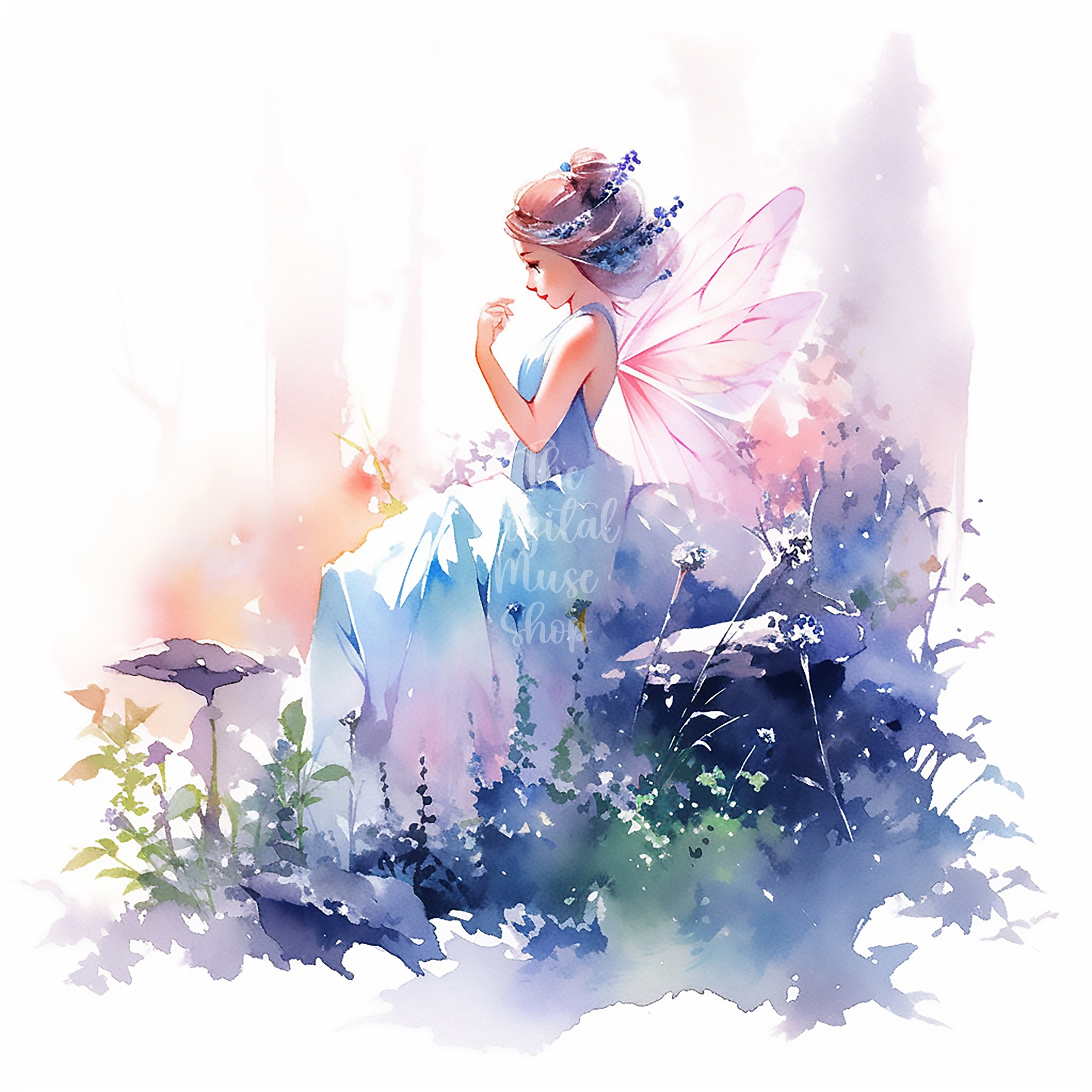 Watercolor Fairies Clipart, 10 High Quality Jpgs, Watercolor Clipart ...