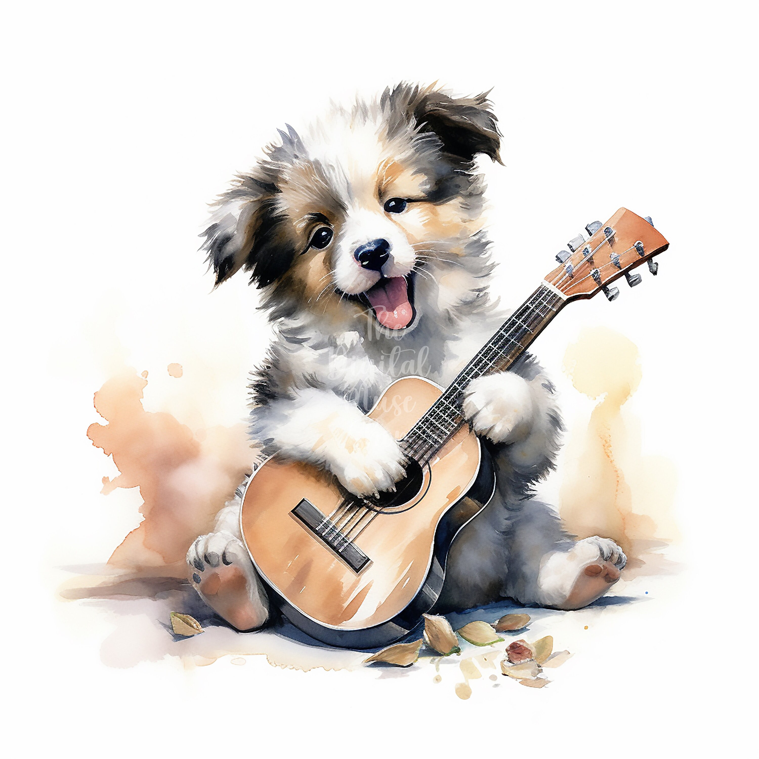 Dog Playing Guitar Clipart Music Clipart Dogs Clipart Puppy - Etsy