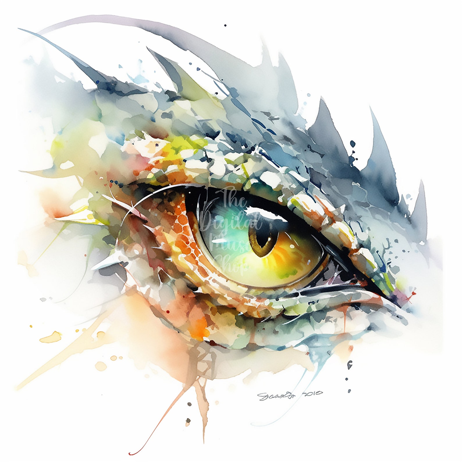 Dragon Eyes Clipart, 12 High Quality Jpgs Watercolor Clipart Digital ...