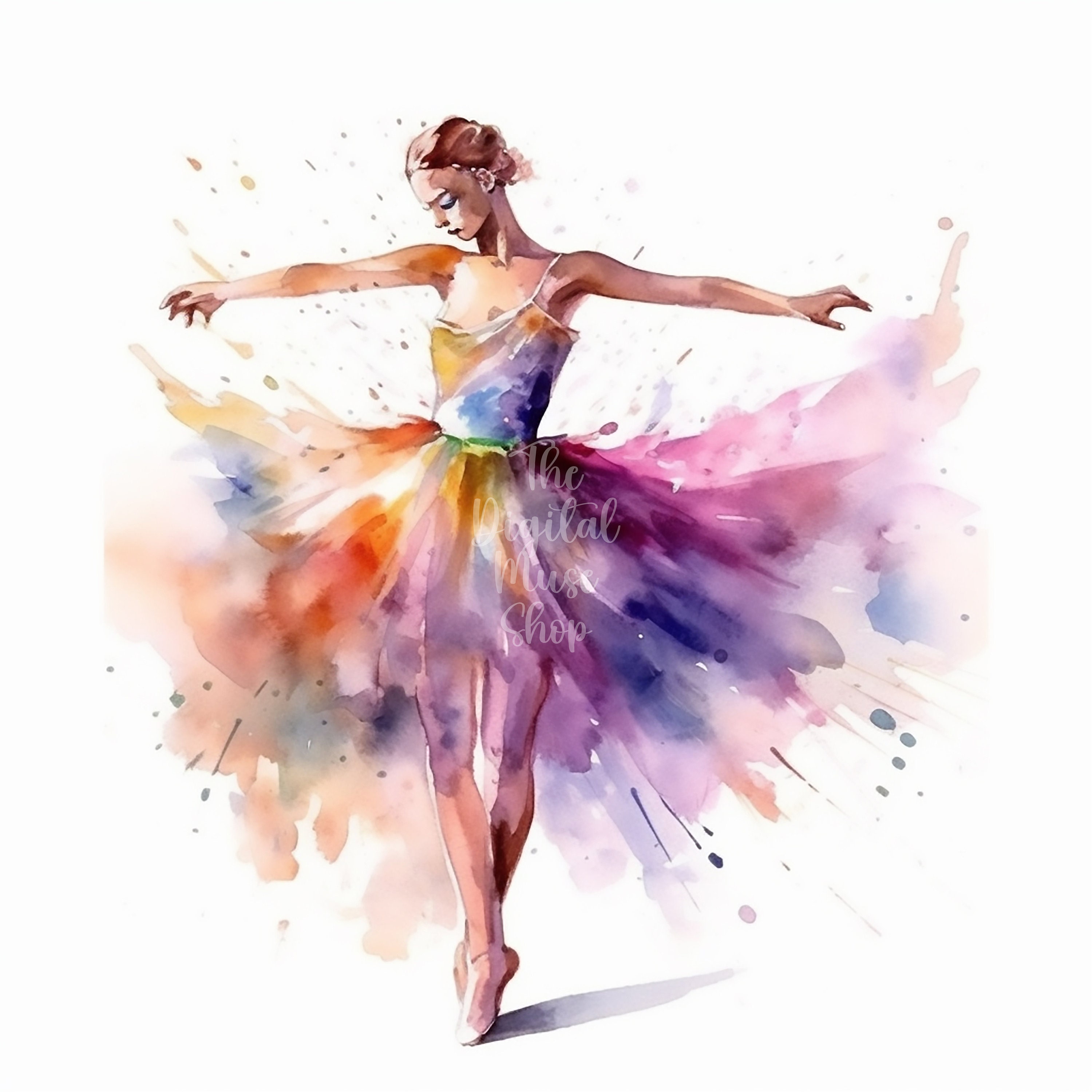 Watercolor Ballerina Clipart, 10 High Quality Jpgs, Watercolor Clipart ...