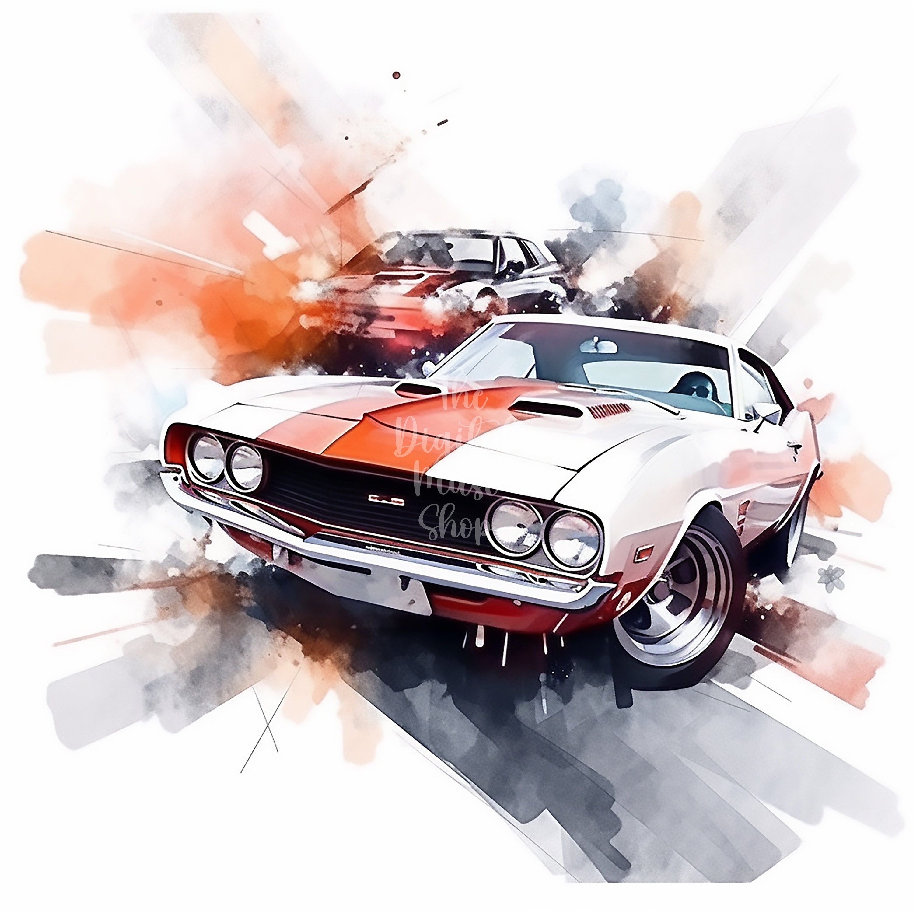 Muscle Cars Clipart 12 High Quality JPG Commercial Use Card - Etsy