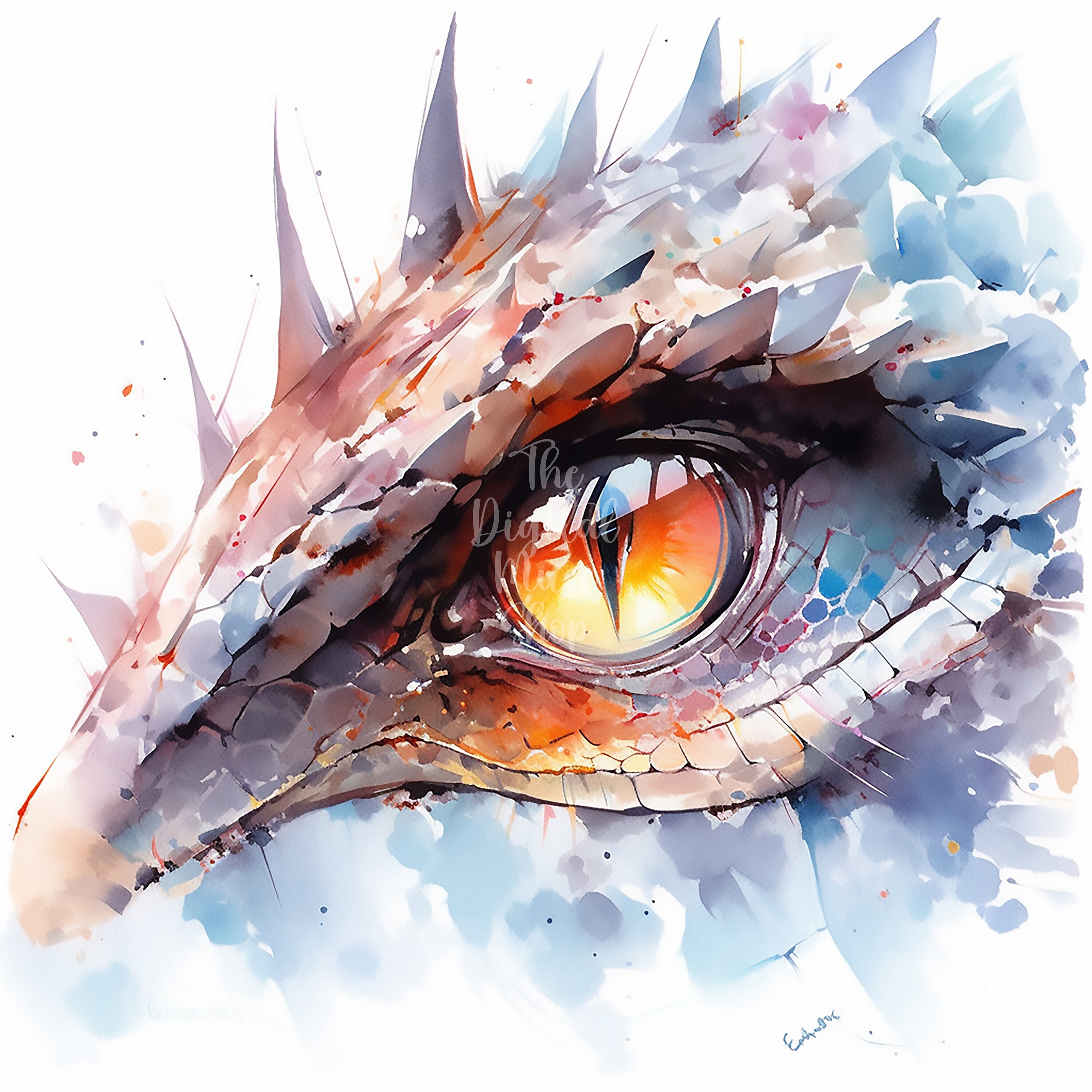 Dragon Eyes Clipart, 12 High Quality Jpgs Watercolor Clipart Digital ...