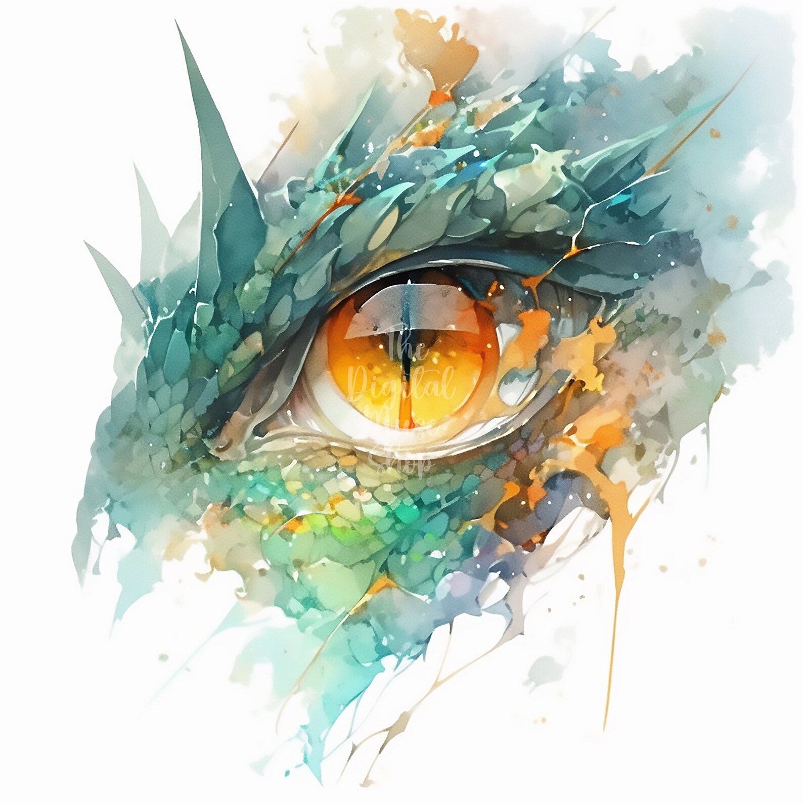 Dragon Eyes Clipart, 12 High Quality Jpgs Watercolor Clipart Digital ...