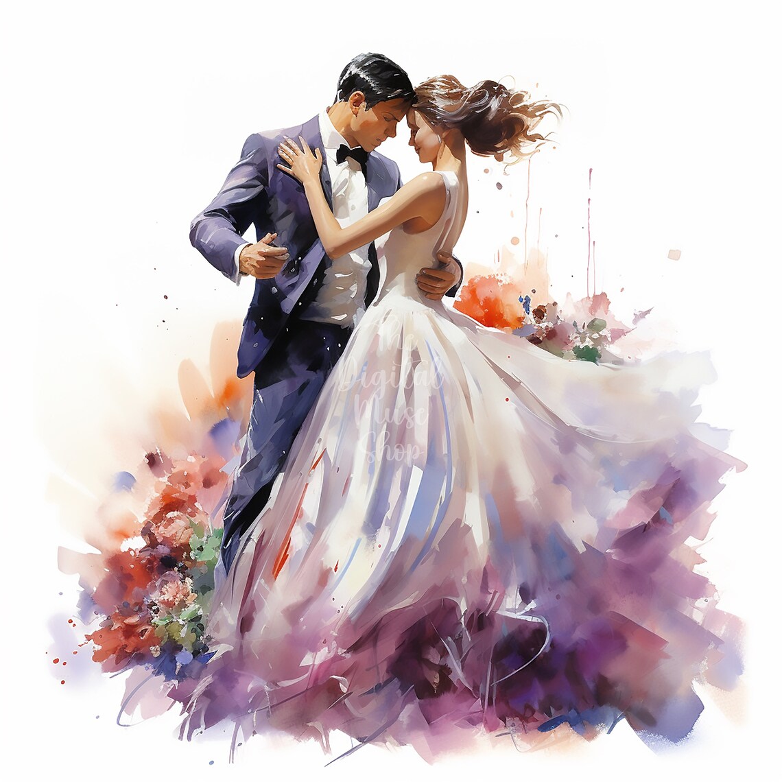 Wedding Dance Clipart 10 High Quality Jpgs Wedding Clipart Watercolor ...