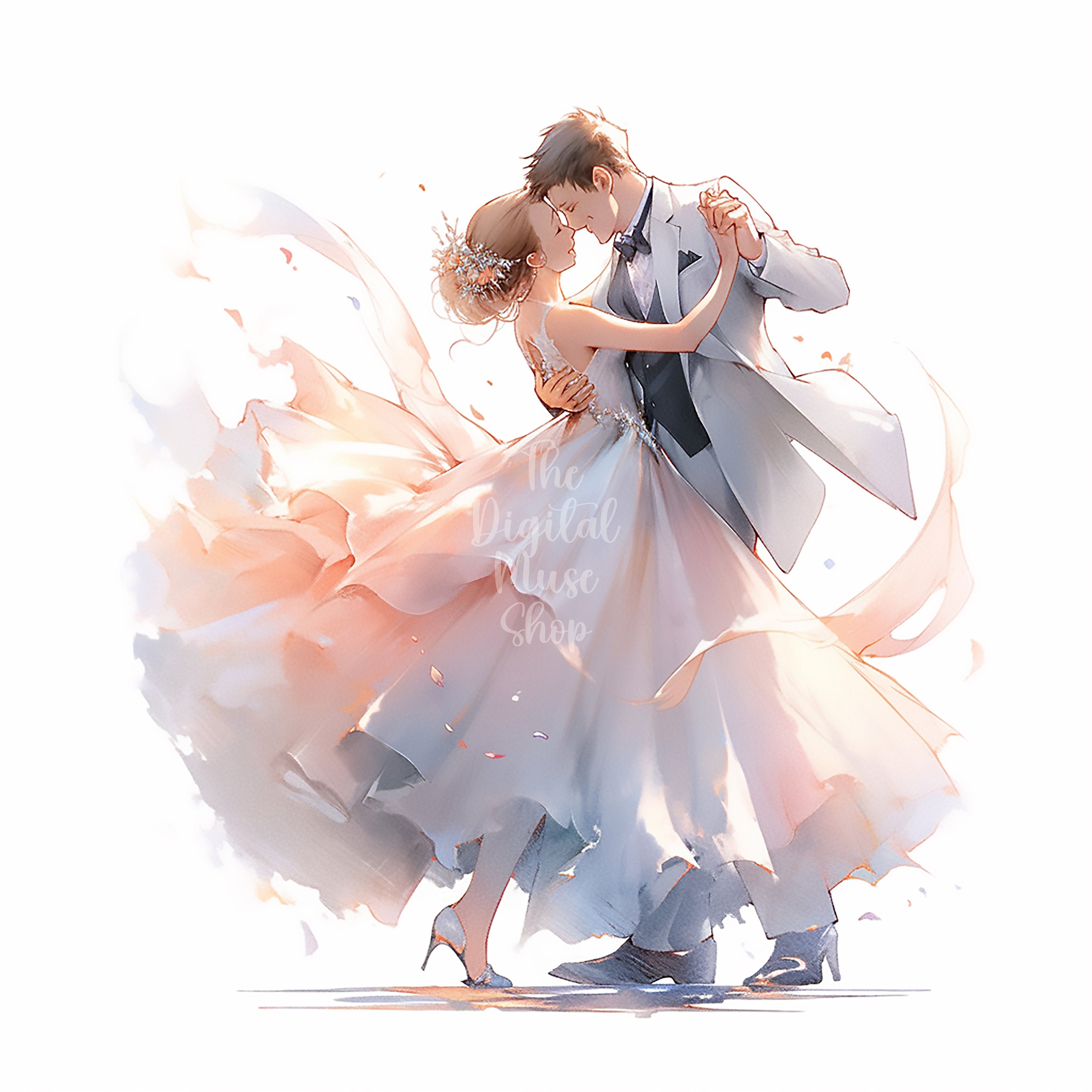 Watercolor Wedding Dance Clipart 10 High Quality Jpgs Wedding ...