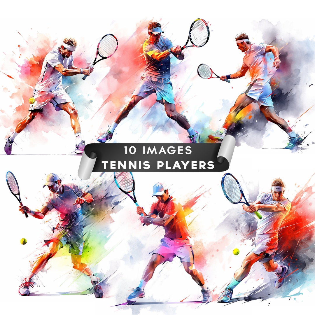 Tennis Clipart, Watercolor Tennis Player Clipart Sport Illustration ...