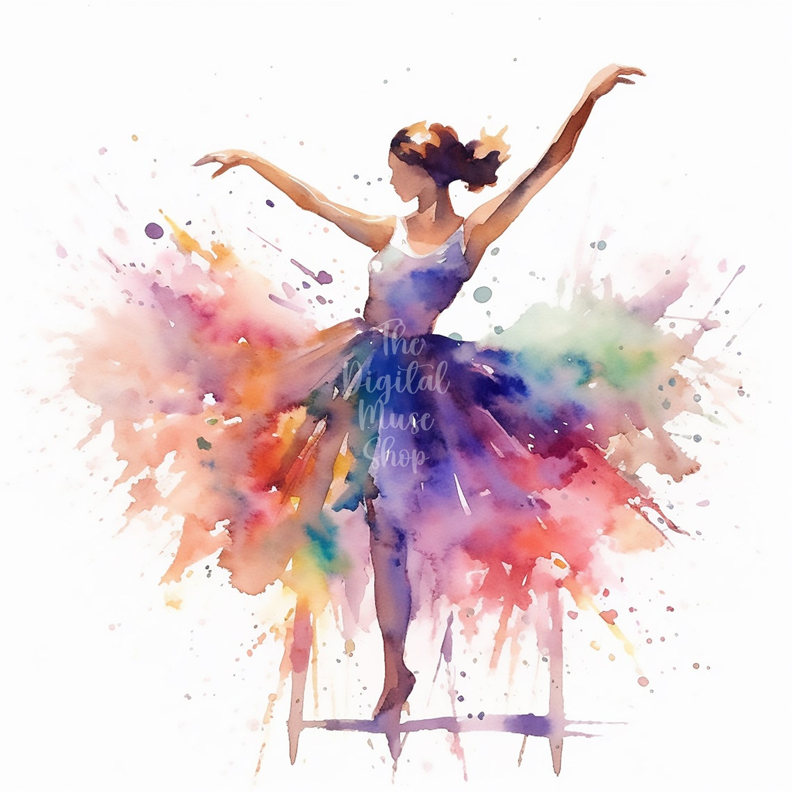 Watercolor Ballerina Clipart 10 High Quality Jpgs Watercolor - Etsy