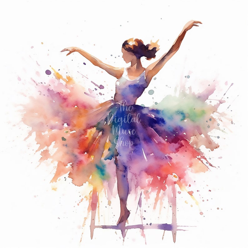 Watercolor Ballerina Clipart, 10 High Quality Jpgs, Watercolor Clipart ...