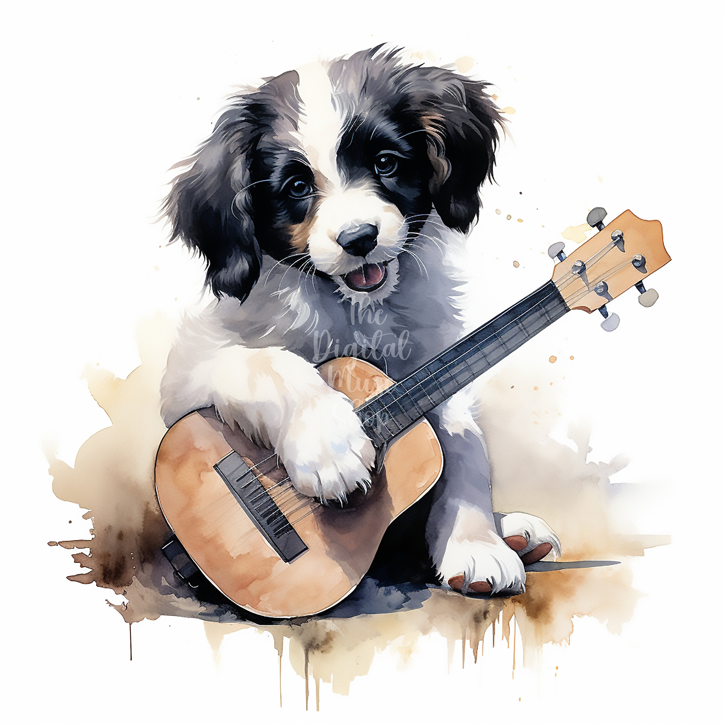 Dog Playing Guitar Clipart Music Clipart Dogs Clipart Puppy - Etsy