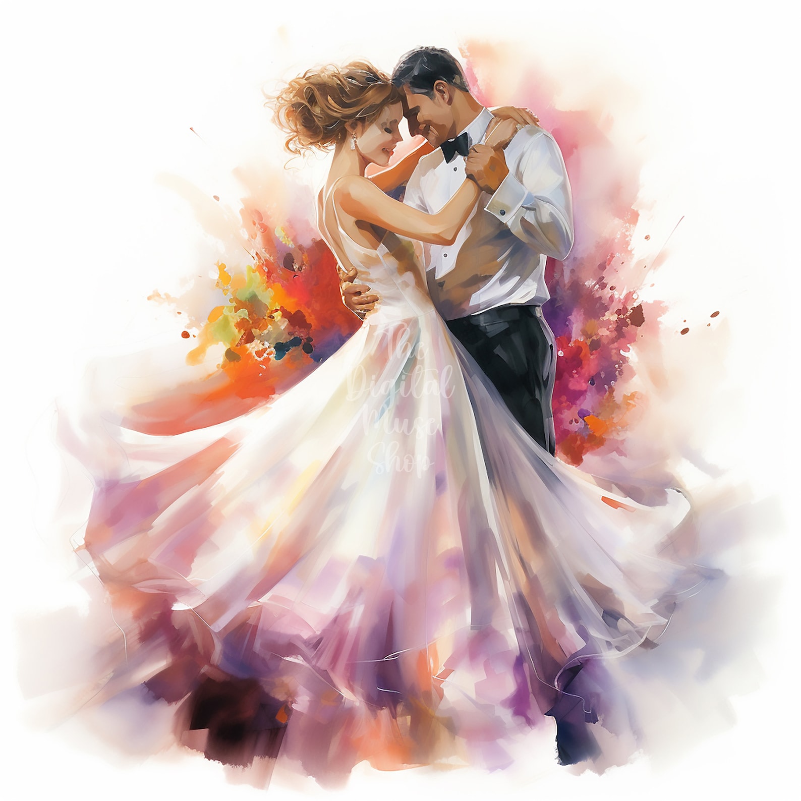 Wedding Dance Clipart 10 High Quality Jpgs Wedding Clipart Watercolor ...