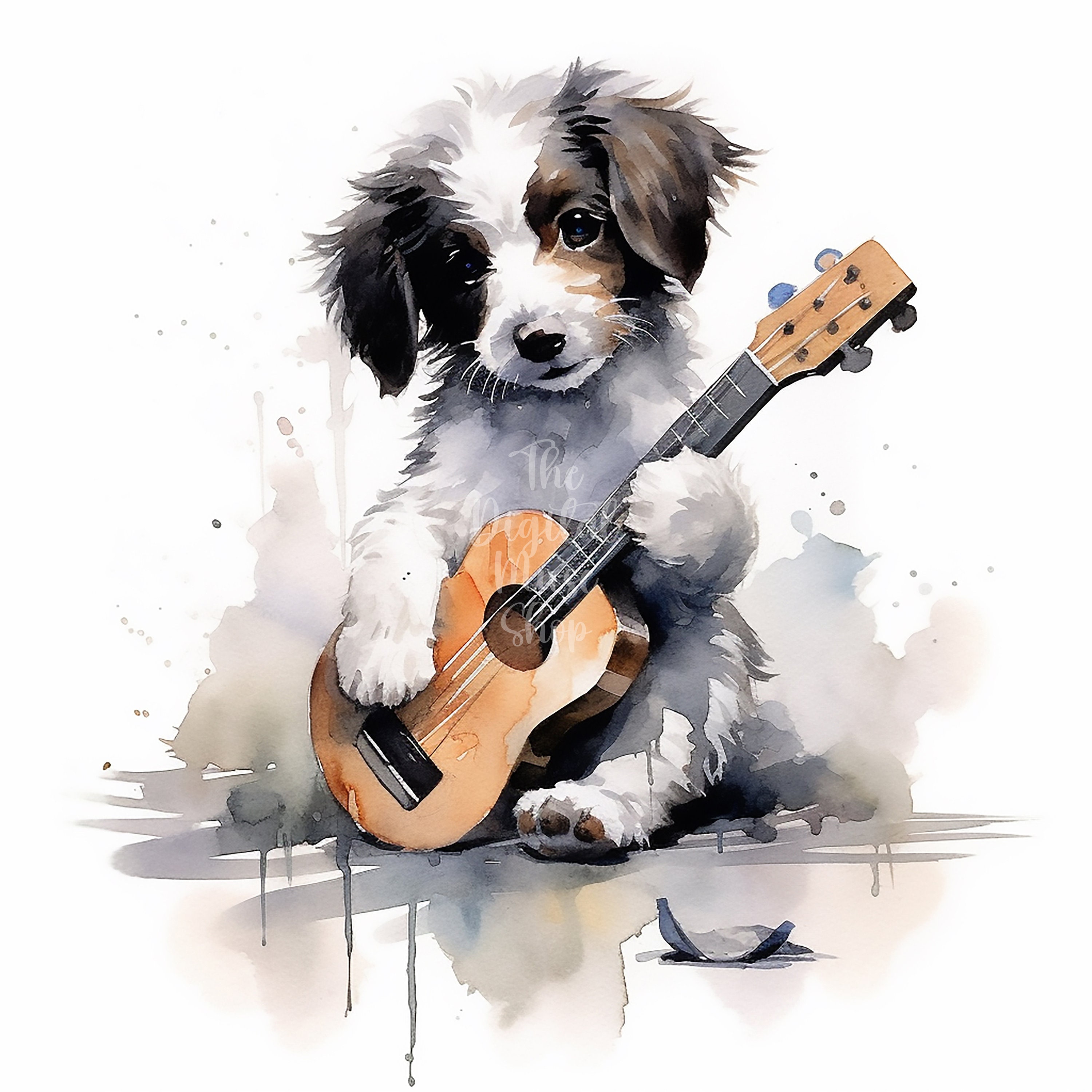 Dog Playing Guitar Clipart Music Clipart Dogs Clipart Puppy - Etsy