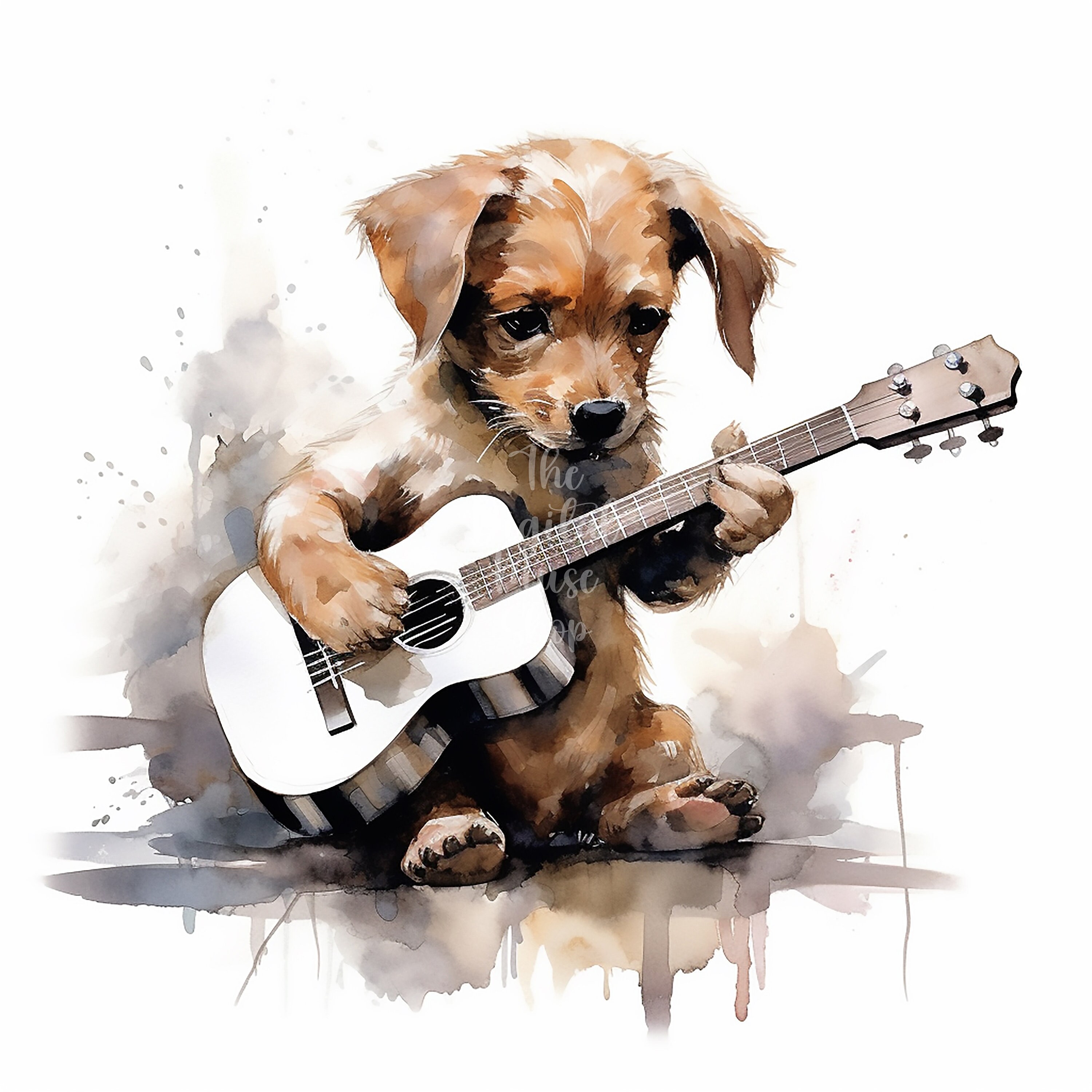 Dog Playing Guitar Clipart Music Clipart Dogs Clipart Puppy - Etsy