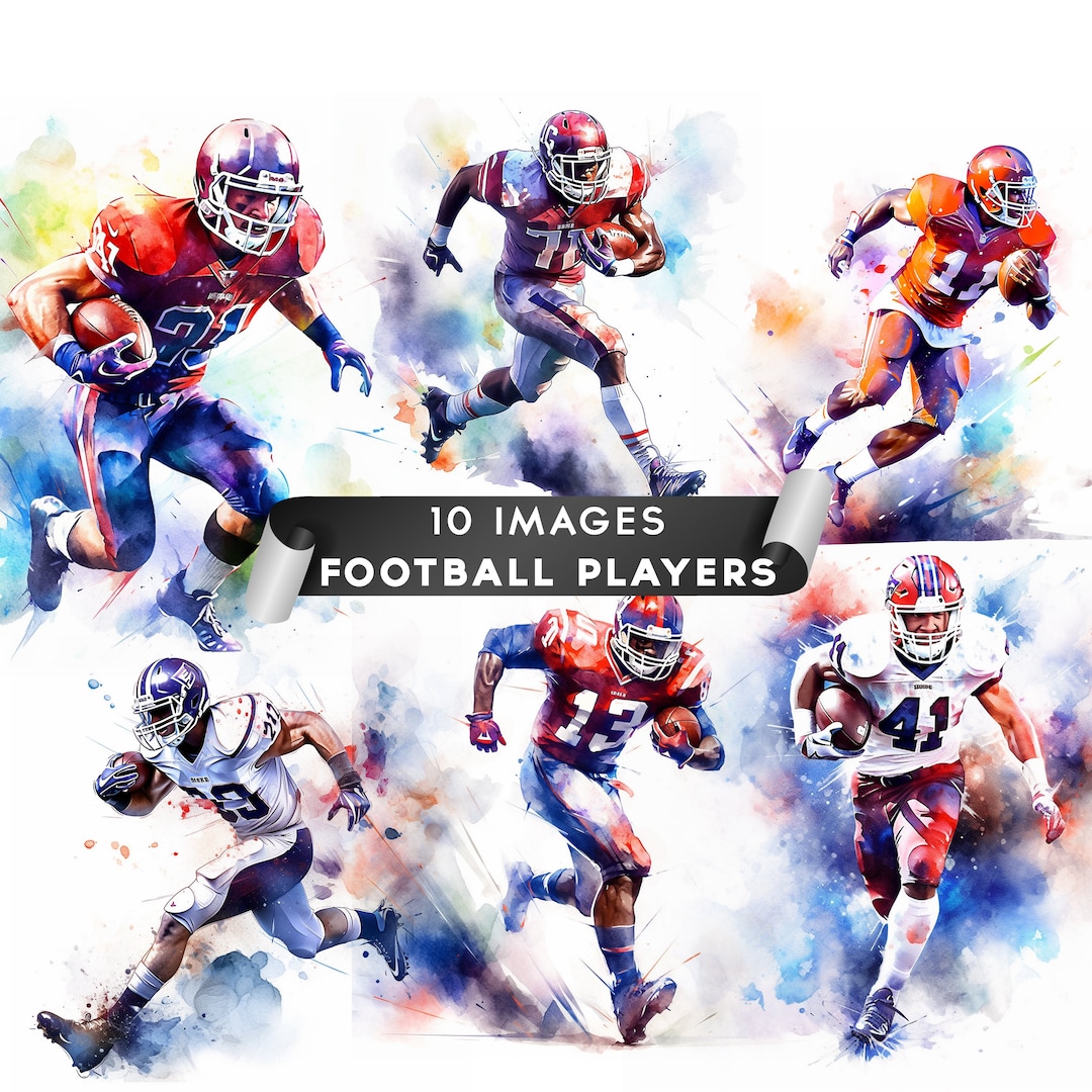Football Clipart, Watercolor Football Player Clipart Sport Illustration ...