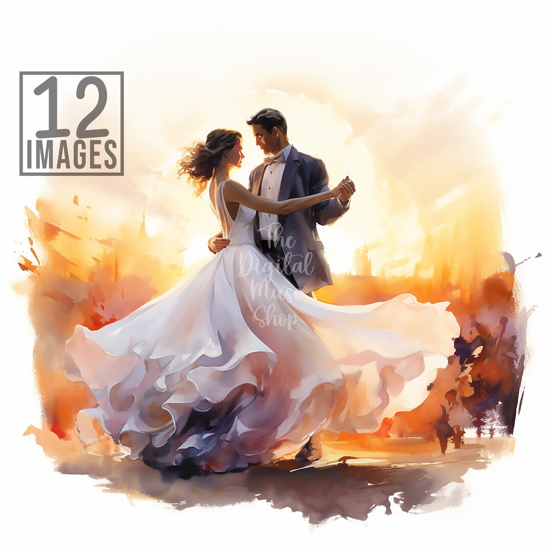 Wedding Dance Watercolor Clipart 12 High Quality Jpgs Wedding ...