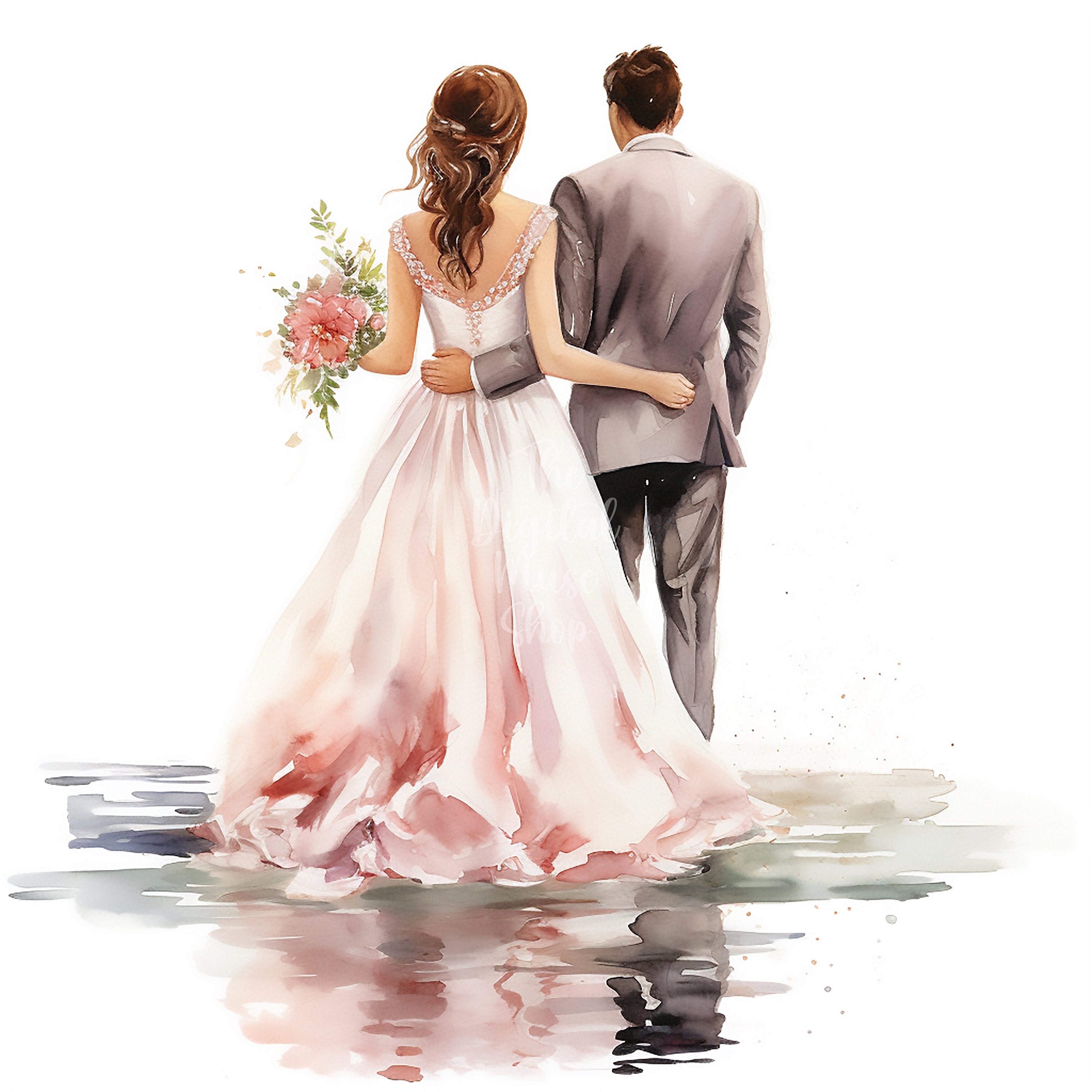 Bride and Groom Clipart, 15 High Quality Jpgs, Wedding Clipart ...