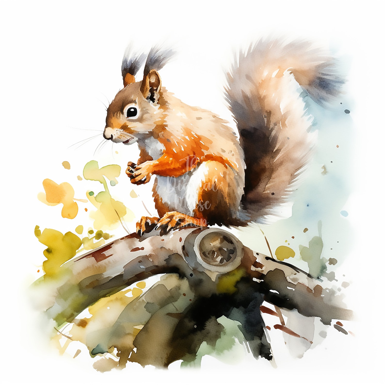Squirrel Clipart Forest Clipart Card Making Mixed Media - Etsy
