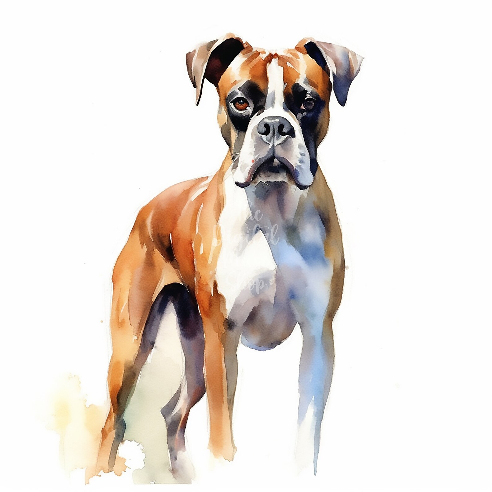 Boxer Clipart, 10 High Quality Jpgs, Watercolor Clipart, Clip Art ...