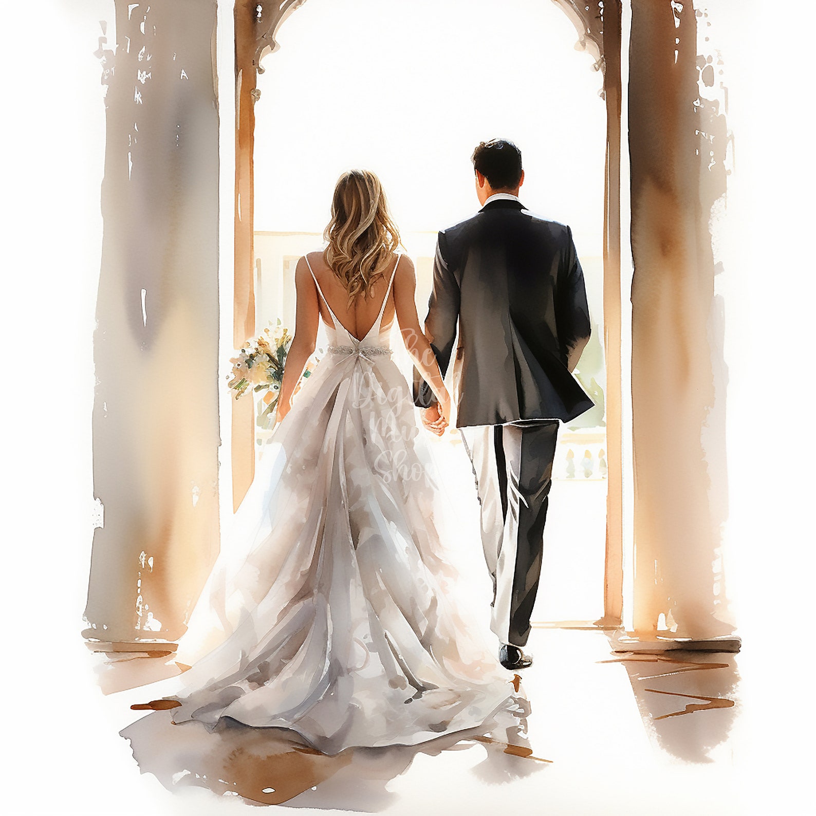 Bride and Groom Clipart, 12 High Quality Jpgs, Wedding Clipart ...