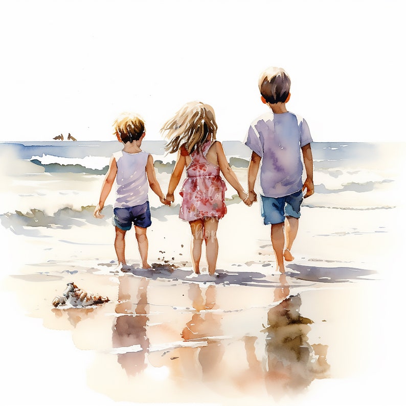 Kids at the Beach Clipart Kids Clipart Children Clipart Summer Vacation ...