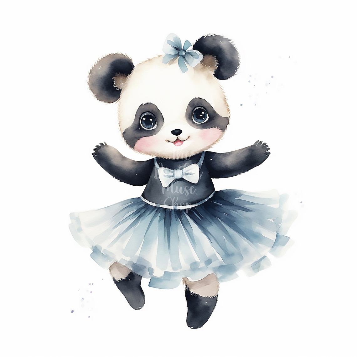 Nursery Ballerina Clipart Panda Illustration Nursery Art - Etsy