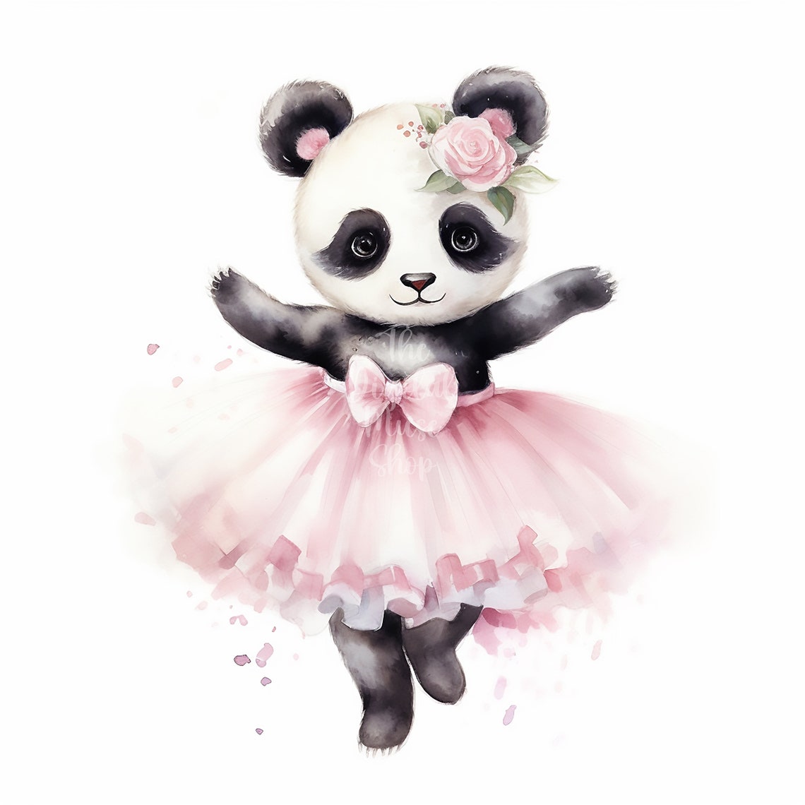 Nursery Ballerina Clipart Panda Illustration Nursery Art - Etsy