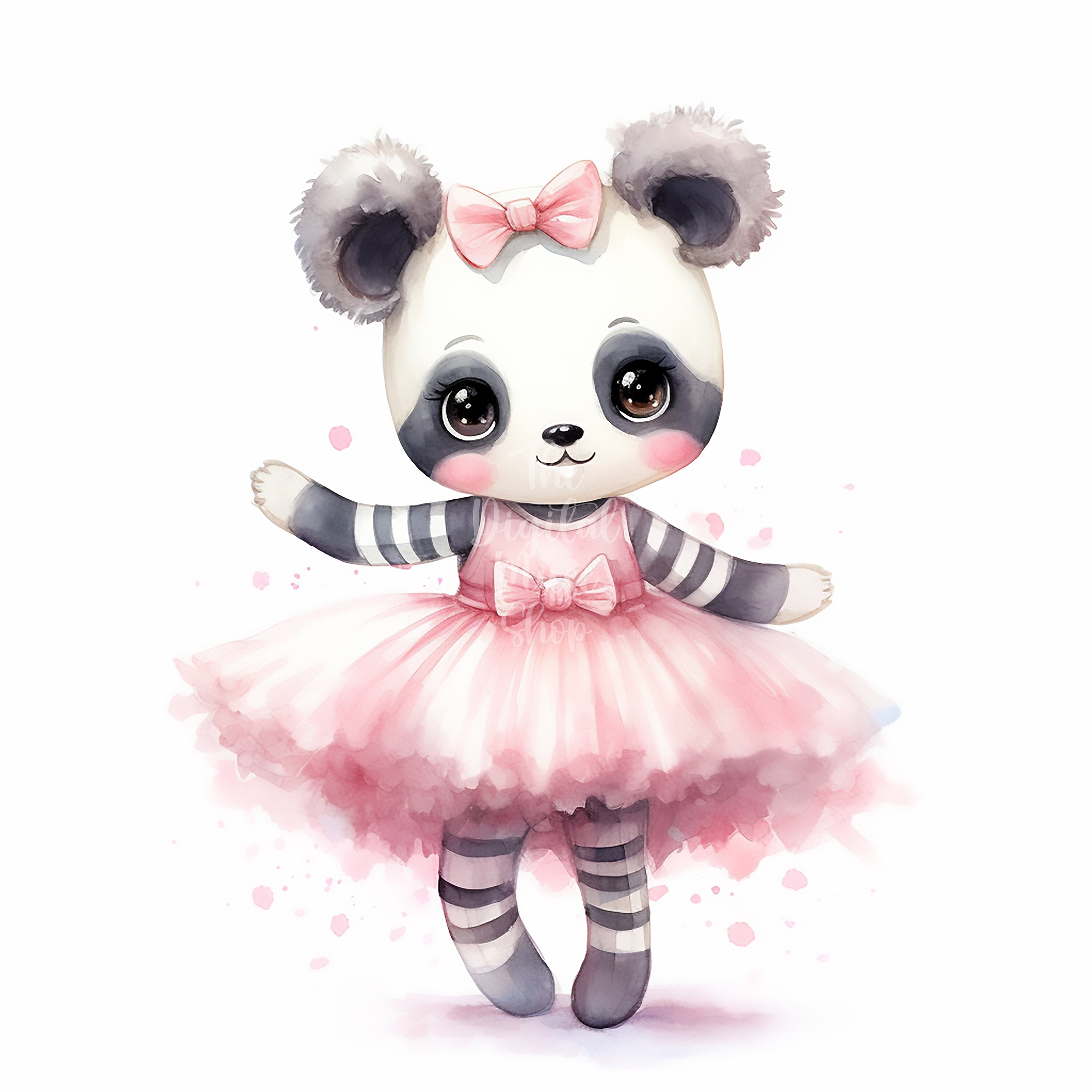 Nursery Ballerina Clipart Panda Illustration Nursery Art - Etsy