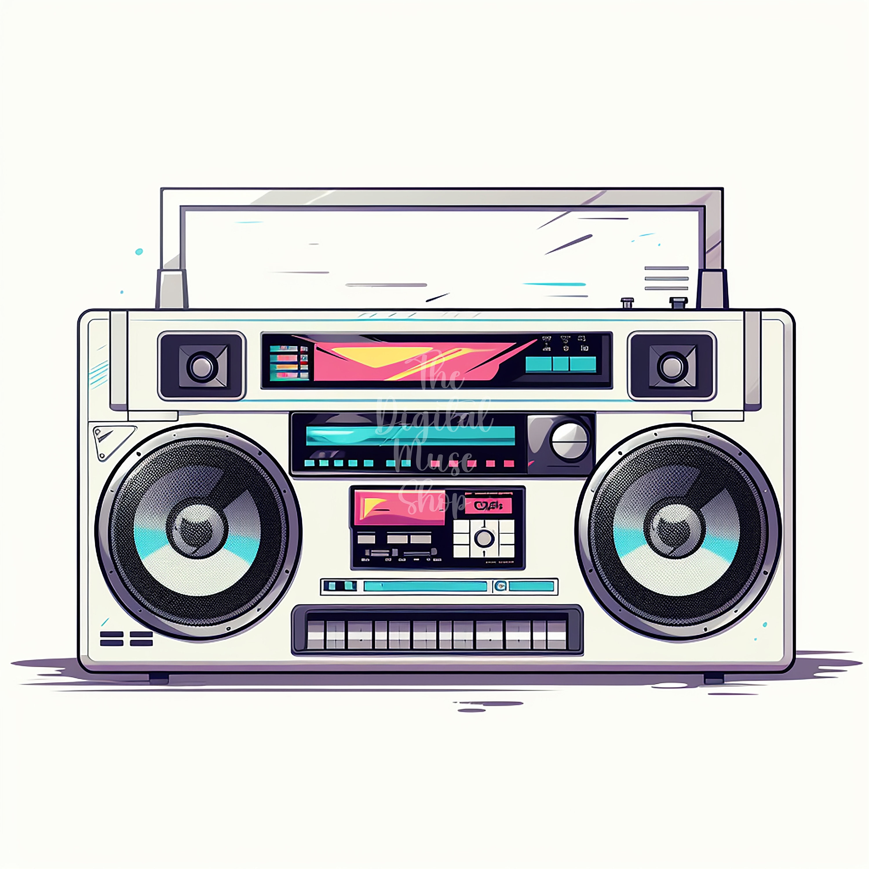 Boombox Clipart Music Illustration 80s Clipart Digital Image for Card ...