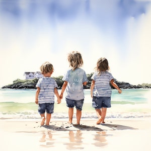 Kids at the Beach Clipart Kids Clipart Children Clipart Summer Vacation ...