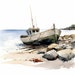 Boats on the Shore, 12 High Quality Jpgs, Watercolor Clipart, Clip Art ...