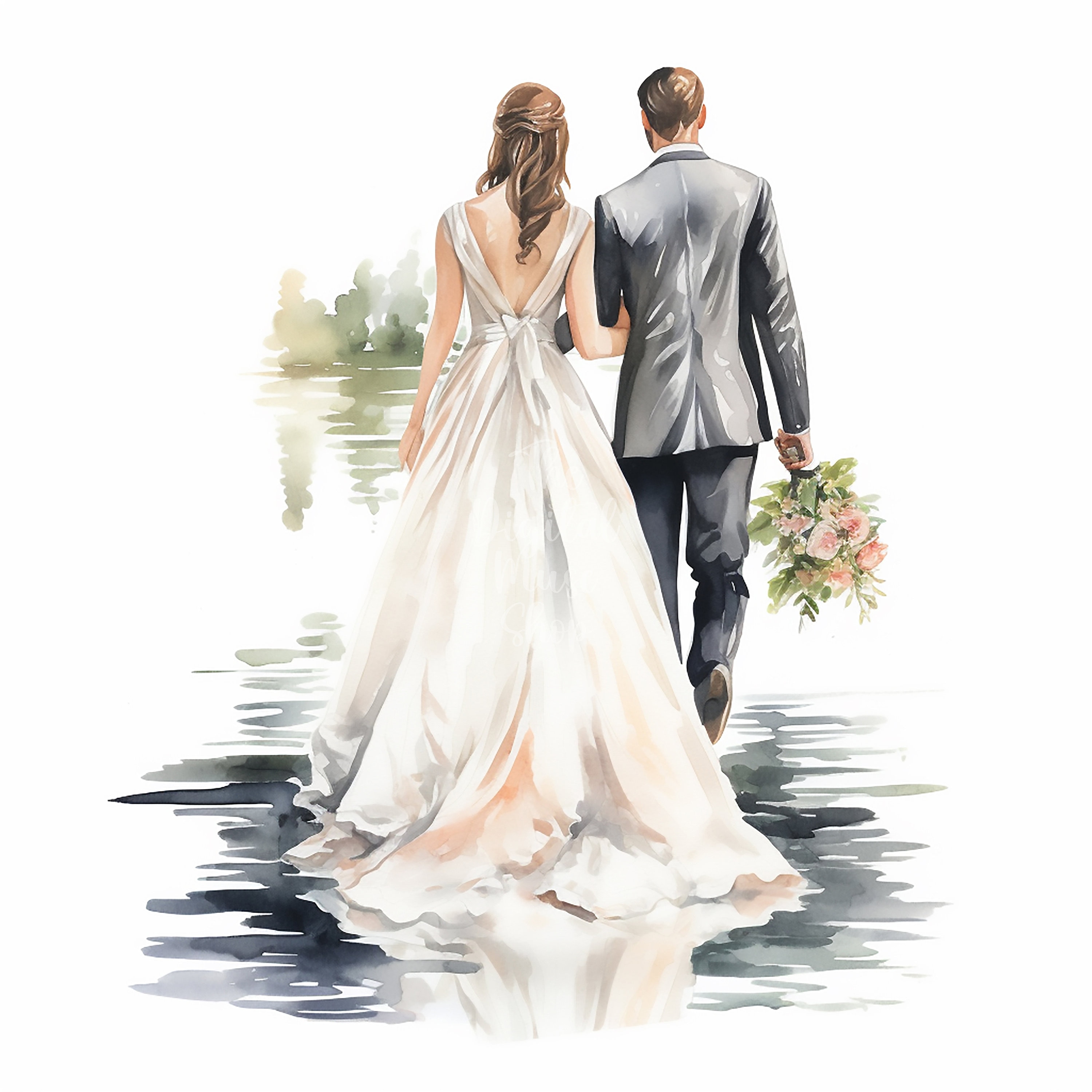 Bride and Groom Clipart, 15 High Quality Jpgs, Wedding Clipart ...