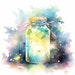 Firefly Jars Watercolor Clipart, Commercial Use Clipart, 12 High ...