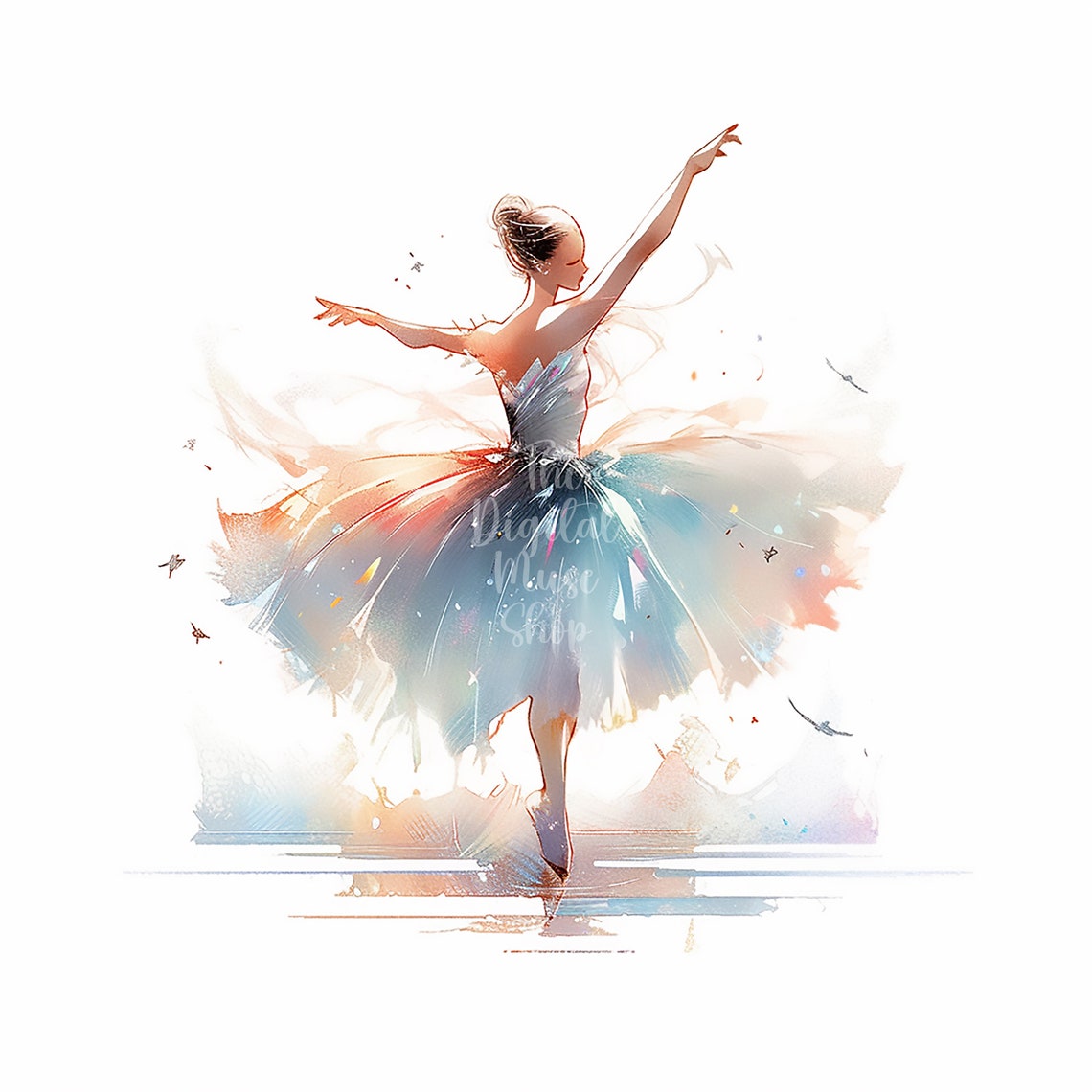 Ballerina Clipart 10 High Quality Jpgs Watercolor Clipart - Etsy