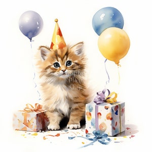 Party Kitten Clipart, 12 High Quality Jpgs, Cats Clipart, Cat Clip Art ...